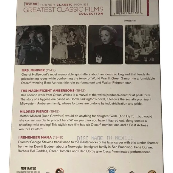 Other Tcm Greatest Classic Films Collection Classic Moms Dvd 214 4disc Set Poshmark